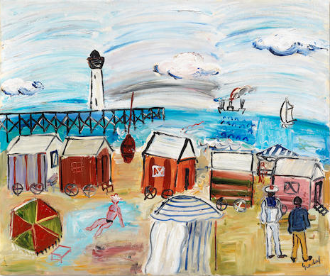 Carlos Nadal, La plage 01 Marine Painting, With Footnotes, #280 ...