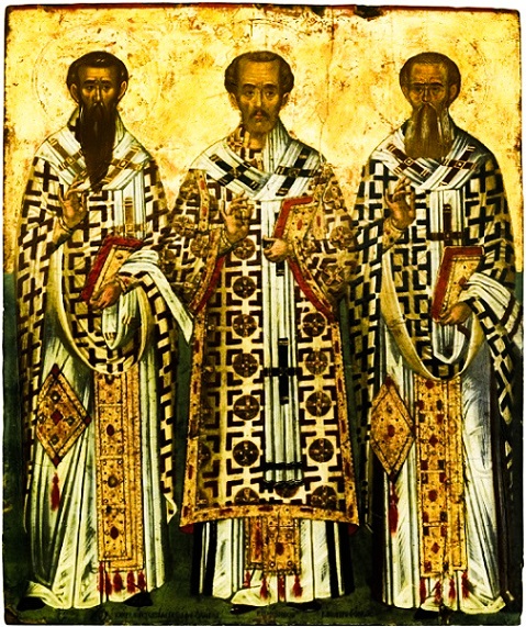 1 Religious Icon, George Klontzas’ Three Church Hierarchs, with ...