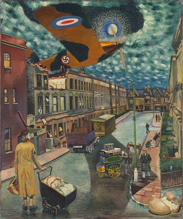 01 Painting, The art of War, Clive Branson’s Blitz: Plane Flying, with ...