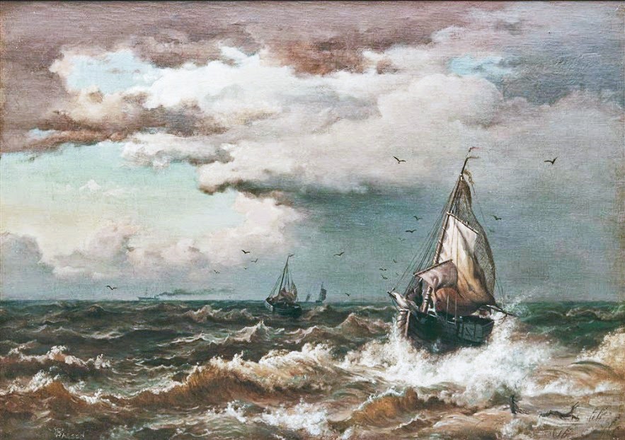 01 Marine Work, George Savary Wasson’s Seascape with Ships, With ...